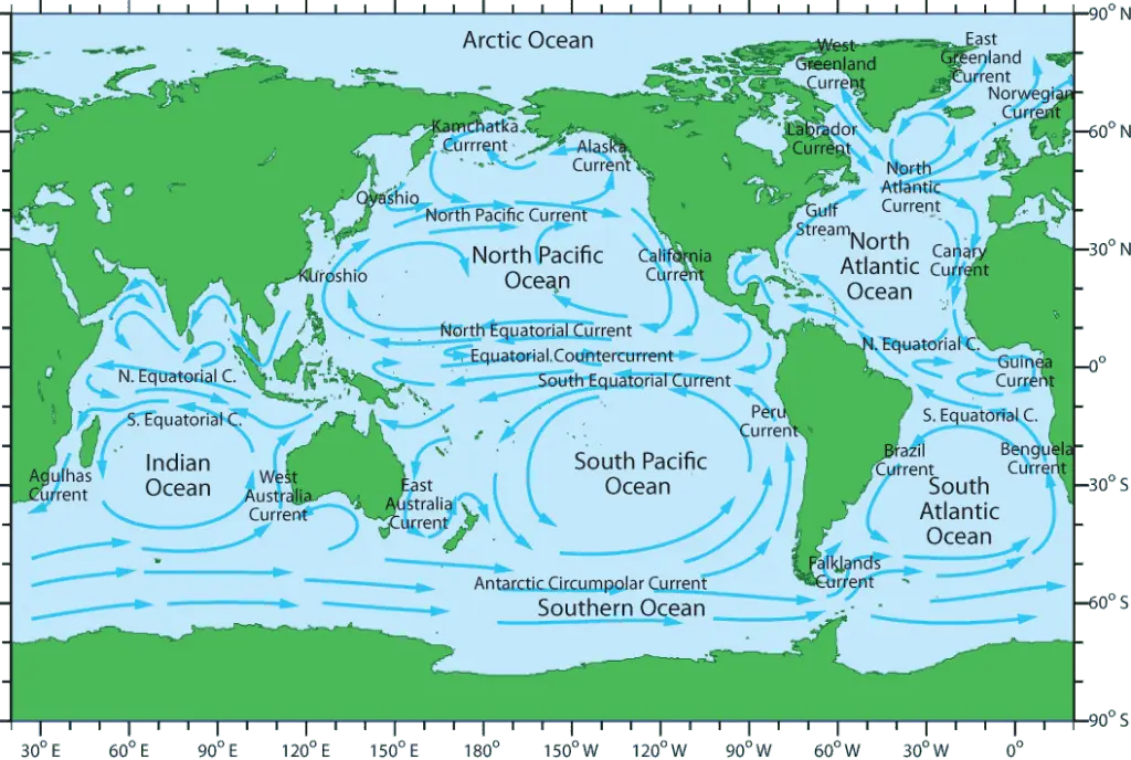 Ocean Currents Diagram Labeled